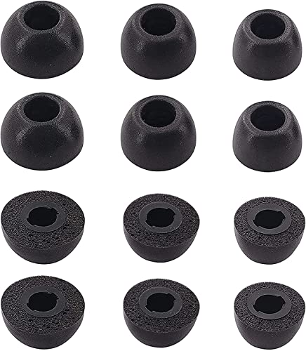 ALXCD Foam Eartips Compatible with Galaxy Buds 2 Pro Earbuds, S/M/L 3 Sizes 6 Pairs Soft Memory Foam Earbuds Tips Replacement Ear Tips, Compatible with Galaxy Buds 2 Pro SM-R510, Black 12 sml