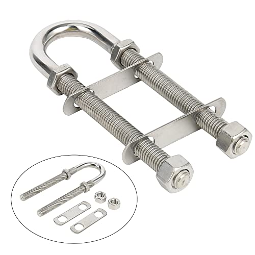 YaeMarine 2-Pack 1/2" Stainless Steel Marine Boat Stern Bow Eye Tie Down U Bolt, Thread Length 2-1/2" Total Length: 4" (Dia. 1/2" x 4" Total Length)
