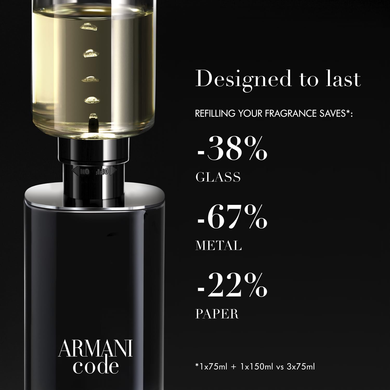 Armani Beauty - Code - Eau de Toilette - Cologne for Men - Ambery Woody Fragrance - Citrus, Lavandin, Tonka Bean Notes - 1 Fl Oz