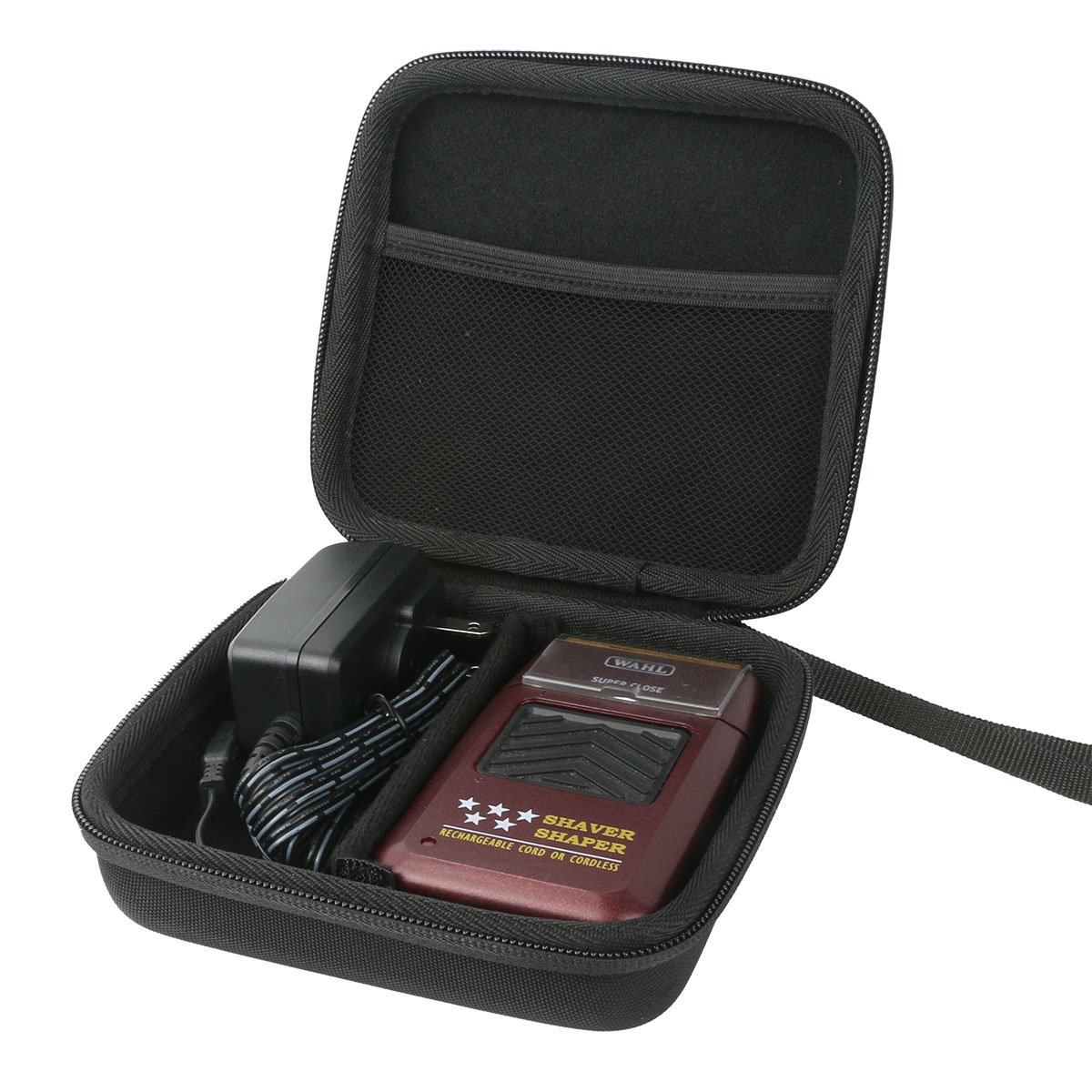 co2CREA Hard Travel Case Replacement for Wahl Professional 8061-100 8164 5-Star Series Rechargeable Shaver Shaper (Black Case)