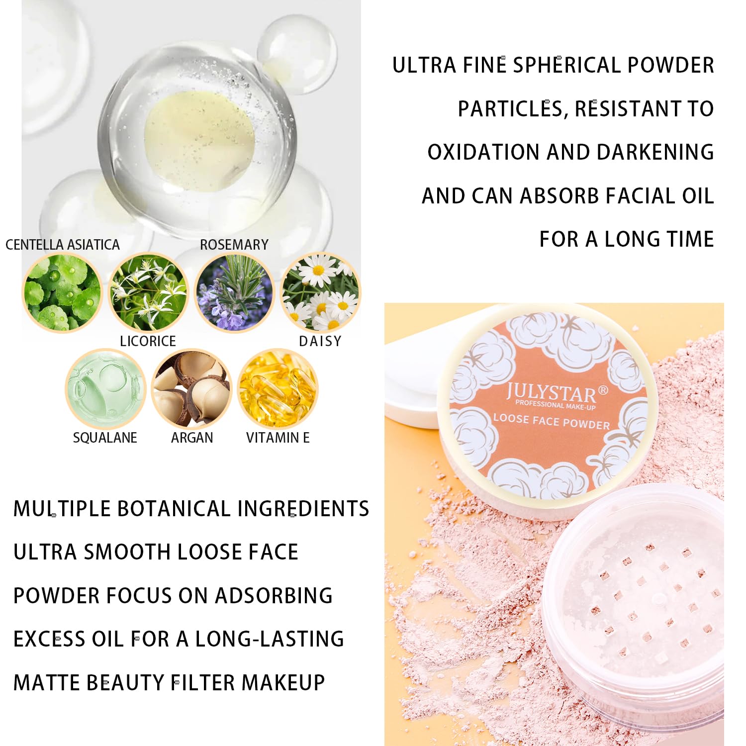 2PCS Loose Face Powder, Oil Control Minimizes Pores and Fine Lines, Loose Baking Face Setting Powder Makeup, Oil Control Soft Focus Effect Make Up, Matte Ultra Flawless Finish,8g (02# Pink Complexion)