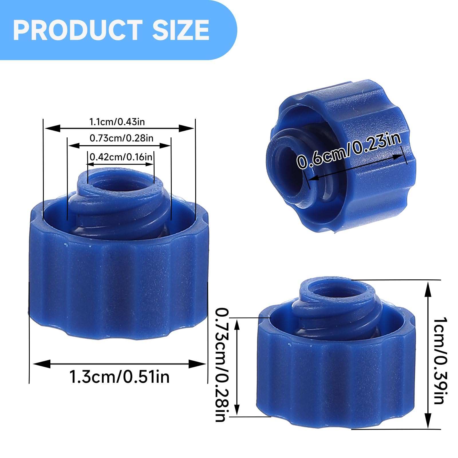 50 Pcs Syringe Tip Caps No Needle Lock Cap Syringe Caps Needle Tip Cap Easy Dispensing Blue Syringe Cap for Feeding Tubes Lab Supplies