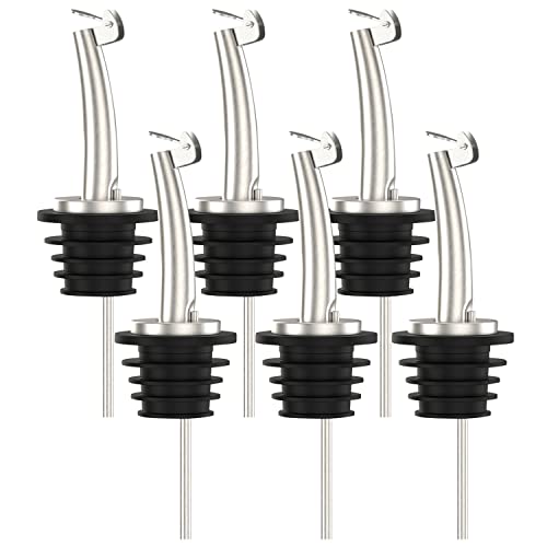 Axe Sickle 6 Pcs Oil Spout Liquor Pourers Bottle Spout Speed Pourer Olive Oil and Vinegar Stopper Spout for About 3/4" Bottle Mouth, with Flip Top