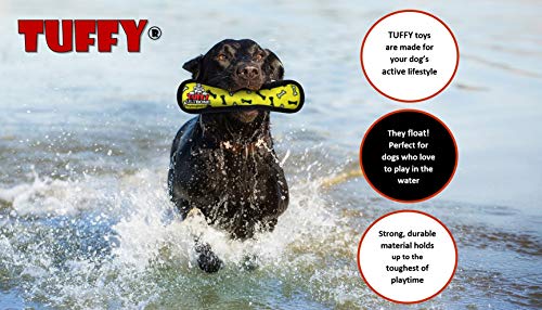 TUFFY - World's Tuffest Soft Dog Toy - Junior 3 Way Tug - Squeakers - Multiple Layers. Made Durable, Strong & Tough. Interactive Play (Tug,Toss & Fetch). Machine Washable & Floats (Combo 2 Pack)
