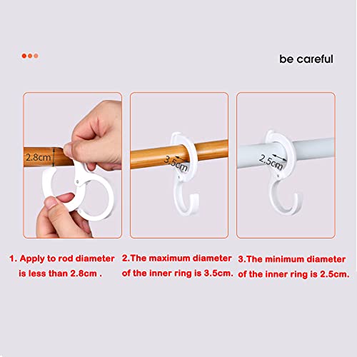 6pcs Plastic Multi-Purpose Rack Hooks S Hanging Hooks Hangers Organizer Clip Hook Table Edge Hook Cross Bar Hook Windproof Hook for Household Wardrobe Kitchen Portable Hook (White)