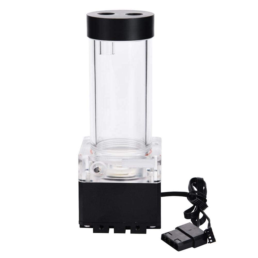 Pump/Reservoir Combo,800L/H PC Water Cooling Integrated Mute,G 1/4" Thread Port PC CPU Water Cooling System Heat Exchanger Tool(17cm-Black)