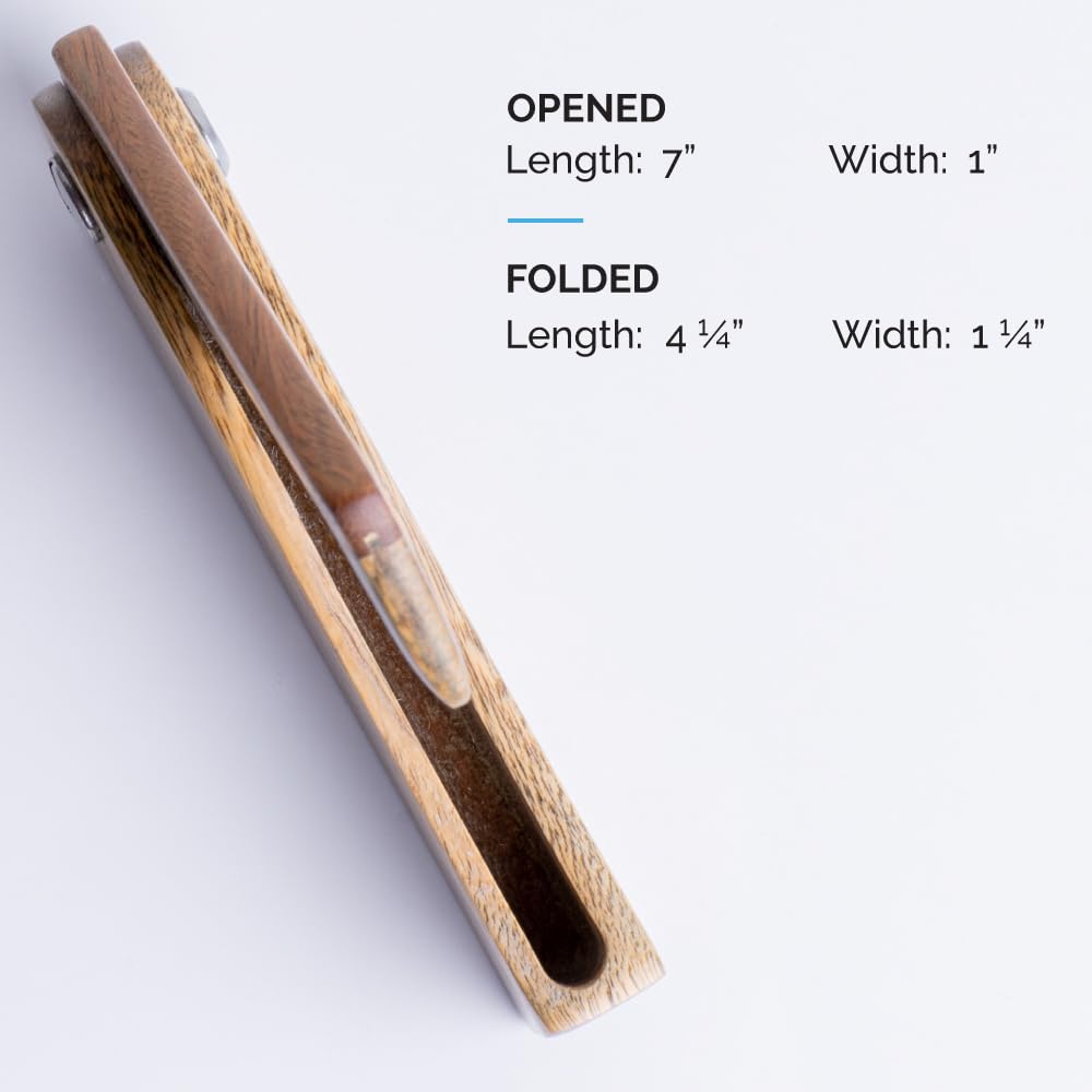ZEUS Folding Mustache & Beard Sandalwood Comb, Handmade Saw-Cut Wooden Moustache & Beard Pocket Comb for Men (F31)