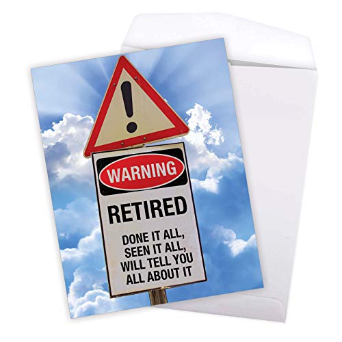 NobleWorks, Retired Warning Sign - Big Funny Group Retirement Card (8.5 x 11 Inch) J3221RTG-US