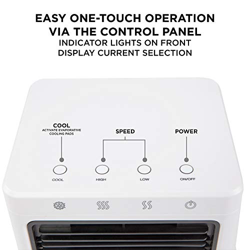 Ivation Personal Mini Air Cooler, Portable USB-Powered Desktop Evaporative Swamp Cooler Fan Humidifier with 2-Speed Fan, 5-Hour Cooling for Home, Office Desktop or Car Up to 21 Sq/Ft