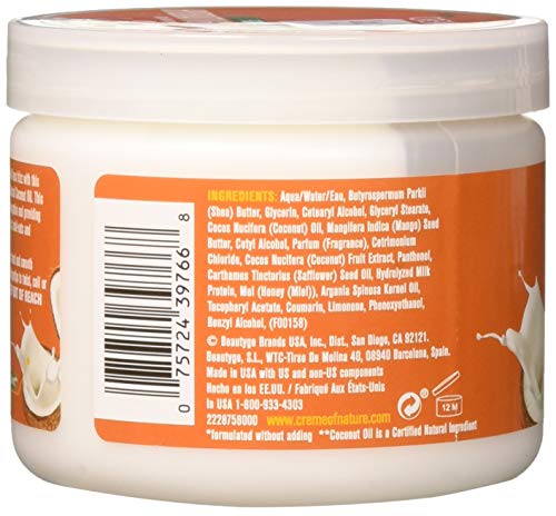 Creme of Nature Hydrating Curling Cream, Coconut Milk Detangling and Conditioning Formula for Normal Hair, 11.5 Oz