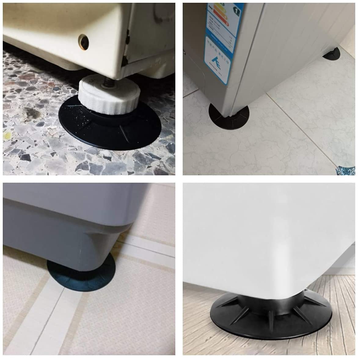 4 Pack Anti Vibration Pads for Washing Machine Washing Machine Rubber Foot Pads for Prevent Washer and Dryer From Walking and Reduce Noise Fits All Models
