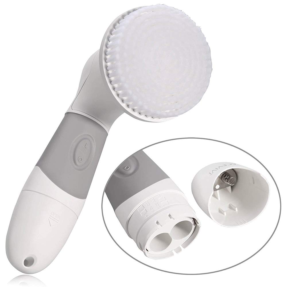 Facial Cleansing Brush 4 in 1 Kit Microdermabrasion Exfoliation Electric Waterproof Makeup Cleanser with 4 Brush Heads for Blackhead Remover Acne Dead Oily Sensitive Dry Skin