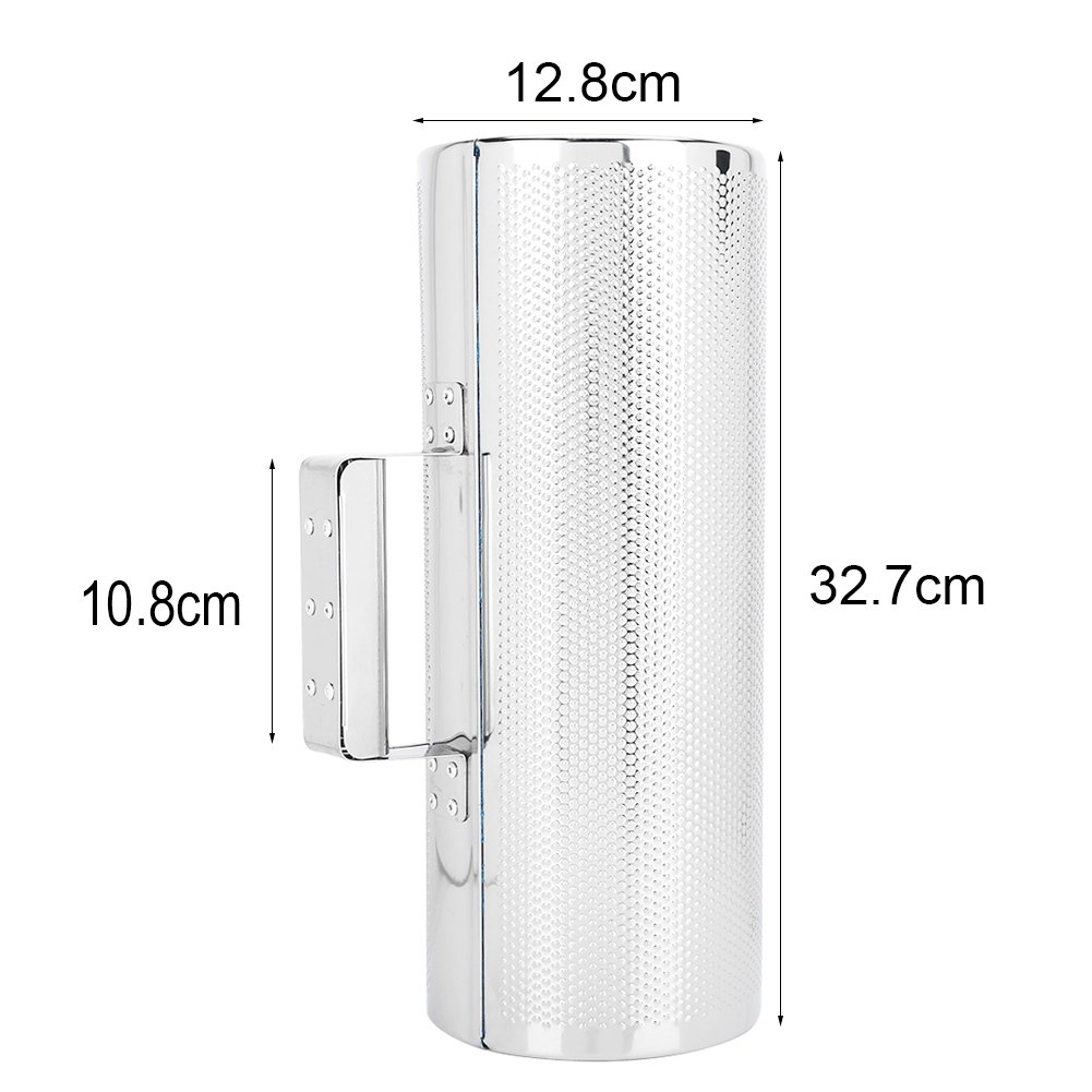 Alomejor Professional Guiro, 5 x 12.8'' Stainless Steel Guiro Shaker with Scraper Percussion Instrument