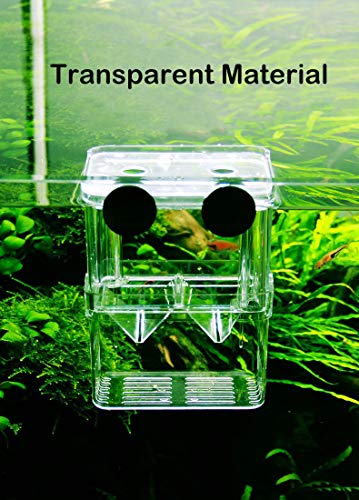 J-star Medium Fish Tank Isolation Box Acrylic Cage Tank Betta Fish Nest, Aquarium Acclimation Hatchery Incubator for Betta, Guppy, Killifish, Clownfish etc.