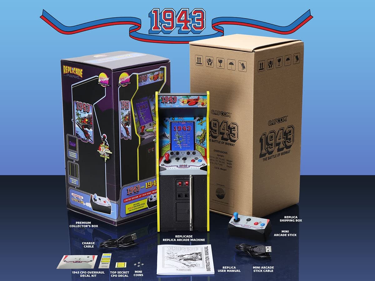 New Wave Toys 1943 x RepliCade Overhaul Edition - Playable Video Game Arcade 12.5 Inch Dynamo Cabinet