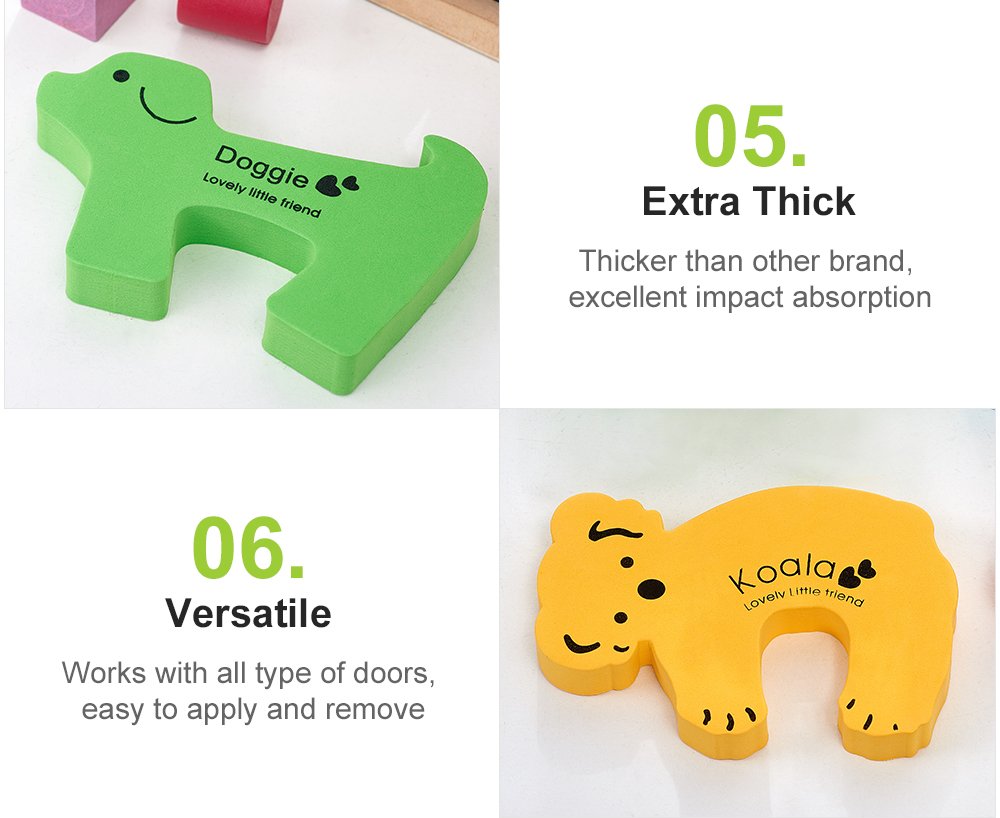 Elf Star Finger Pinch Guard Door Stopper (8pc) Baby Proofing Durable Slam Foam Bumper Doors Safety Draft Stop Cushion Protectors