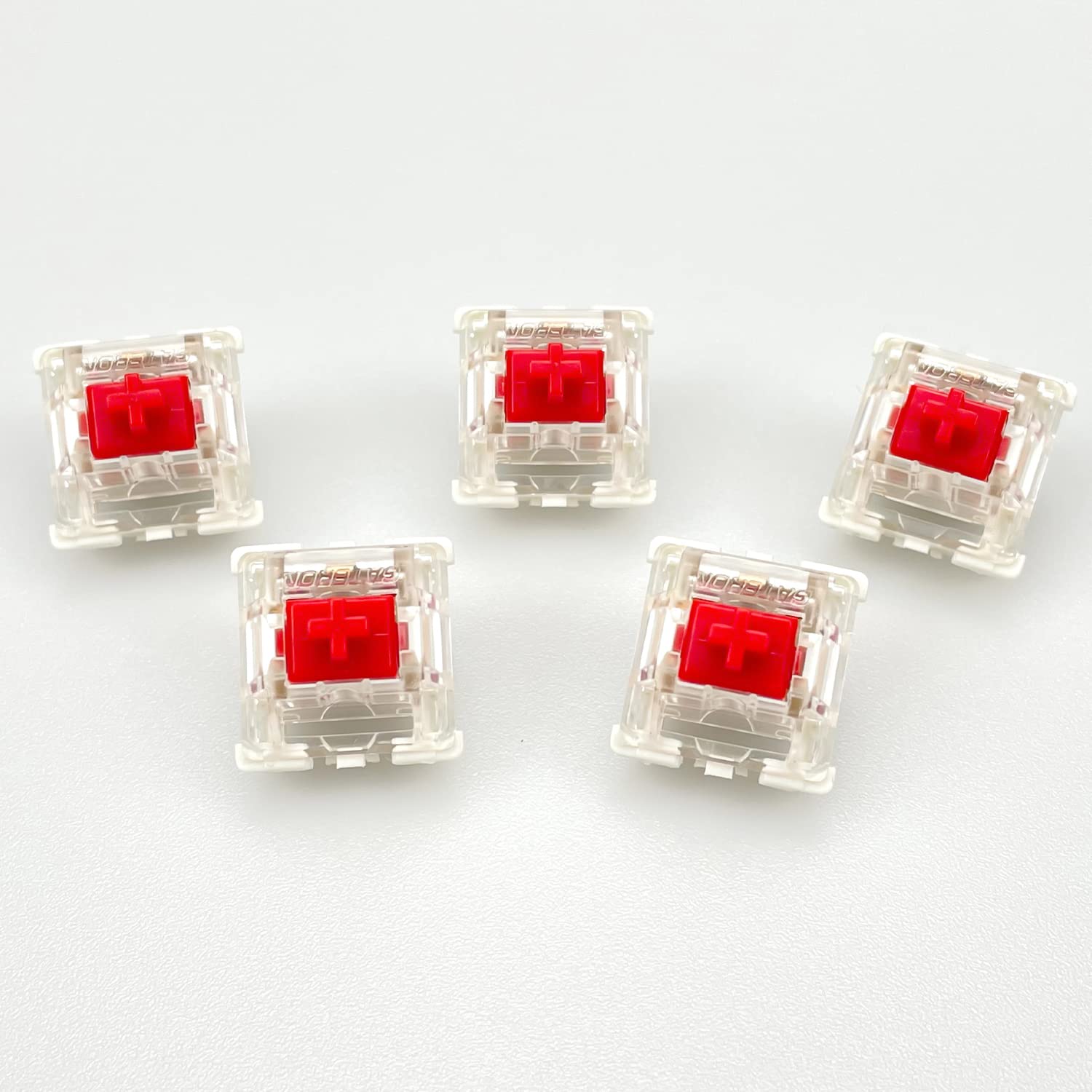 kutethy Gateron G Red Pro Switches Pre-lubed 3pin RGB SMD Linear for Gaming Mechanical Keyboard (72 Pcs, Red)
