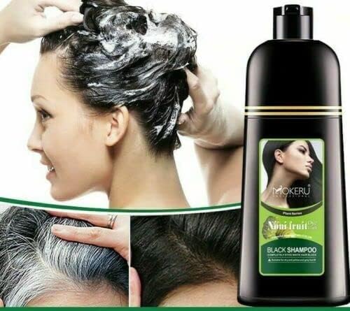 XINGYUSP Mokeru Organic Natural Fast Hair Dye, Only 5 Minutes Noni Plant Black Shampoo 500ml