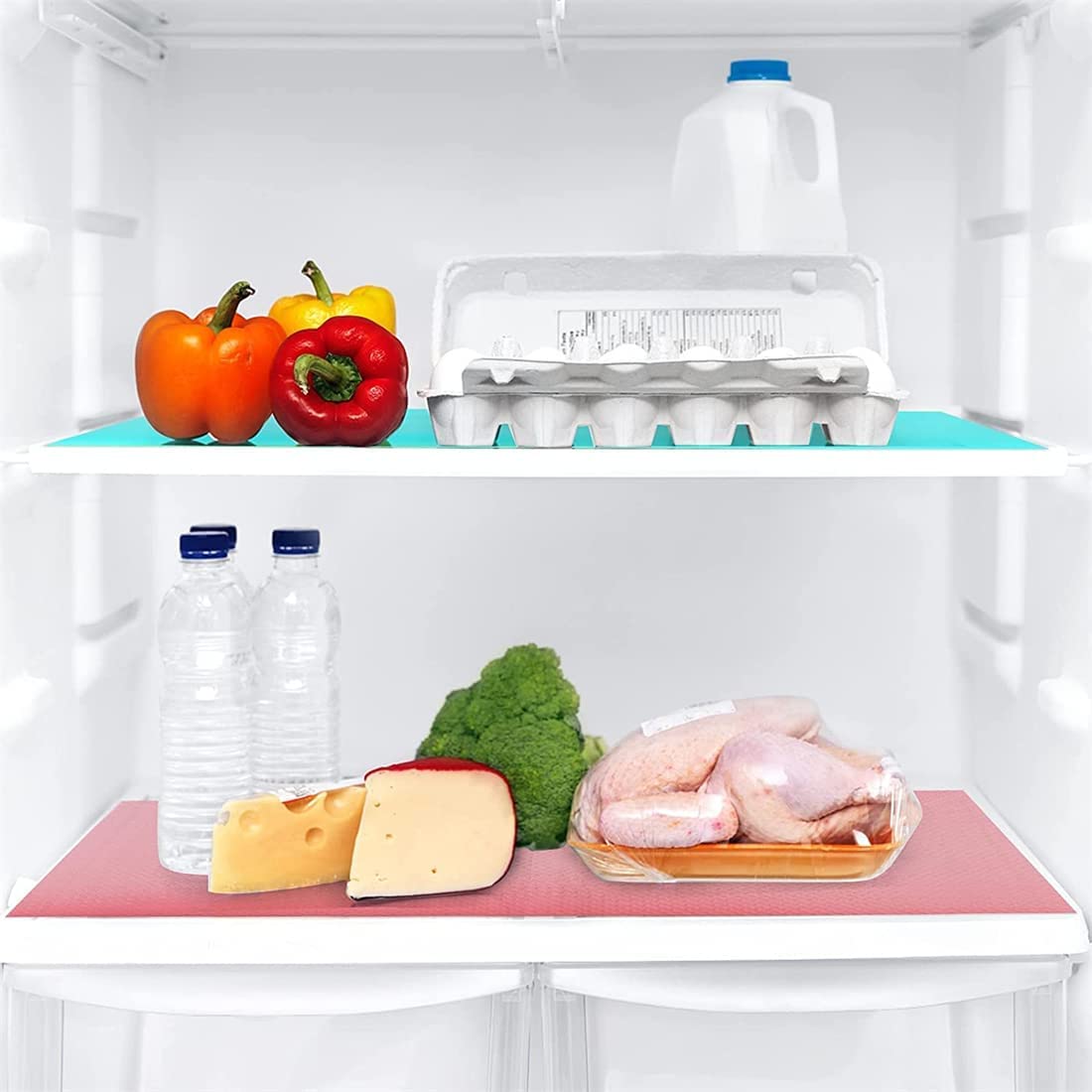 4pcs Fridge Liners, Waterproof Washable Shelf Liner, Slip Resistant, Slows Spills, Refrigerator Drawer,Mat for Glass Shelves, Fits Fruit Drawers, Refrigerator Liners Drawer Table Placemats