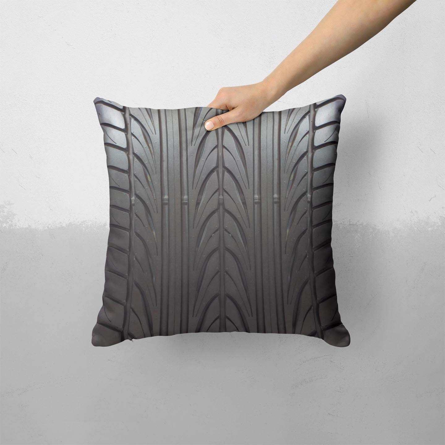 iiRov Shiny Black Tire Tread - Custom Decorative Home Decor Indoor or Outdoor Throw Pillow Cover for Sofa, Bed or Couch Cushion (Pillow CASE Cover ONLY)