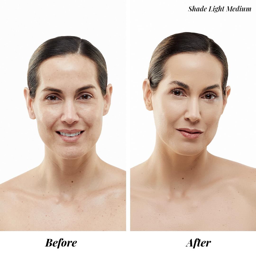 MagicMinerals AirBrush Foundation Set by Jerome Alexander – 3pc Set Includes Primer, Foundation and Kabuki Brush - Spray Makeup with Anti-aging Ingredients for Smooth Radiant Skin (Warm Medium)