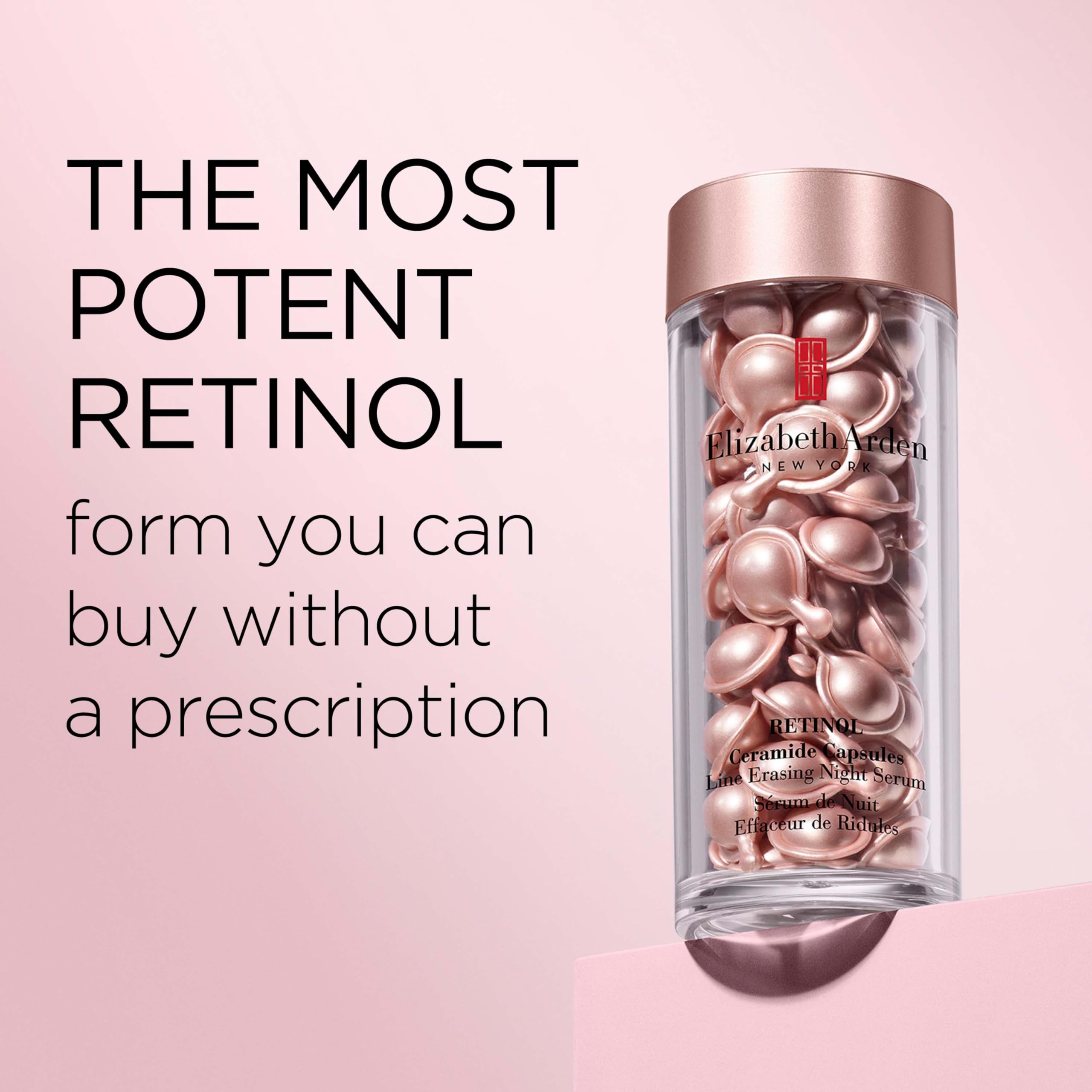Elizabeth Arden Retinol Ceramide Capsules Line Erasing Night Serum, Anti-Aging Serum for Fine Lines and Wrinkles, Suitable for All Skin Types, 30 pc, 0.47 fl oz