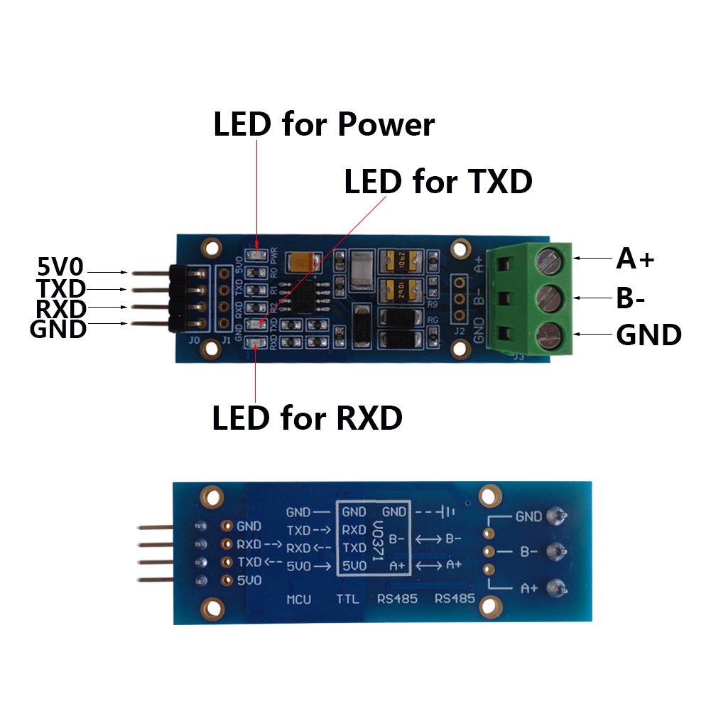 DSD TECH SH-U12 RS485 to TTL 5V Board with MAX13487 Chip for Raspberry Pi Arduino and Other MCU