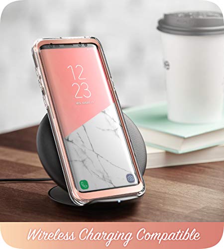 i-Blason Cosmo Series Case for Galaxy S9 (2018 Release), Slim Full-Body Stylish Protective Case with Built-in Screen Protector (Marble)