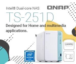 QNAP TS-251D-4G 2 Bay Home NAS with Intel® Celeron® J4005 CPU and One 1GbE Port