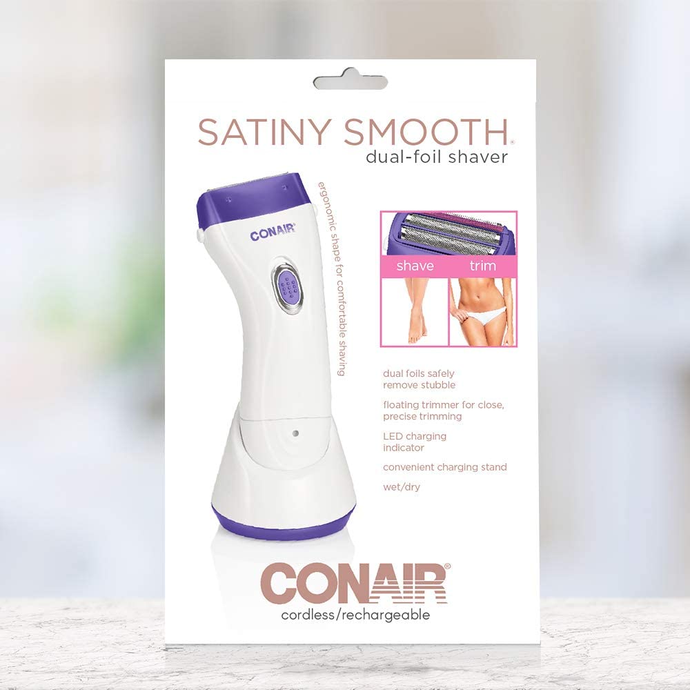 Conair Ladys W/D Rechrg S Size 1ct Conair Satiny Smooth Dual Foil Wet/Dry Rechargabel Shaver