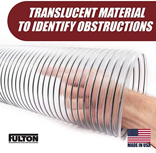 4" x 10' (4 inch diameter by 10 feet long) Ultra Flex Clear Vue Heavy Duty PVC Dust Debris and Fume Collection Hose MADE IN USA!