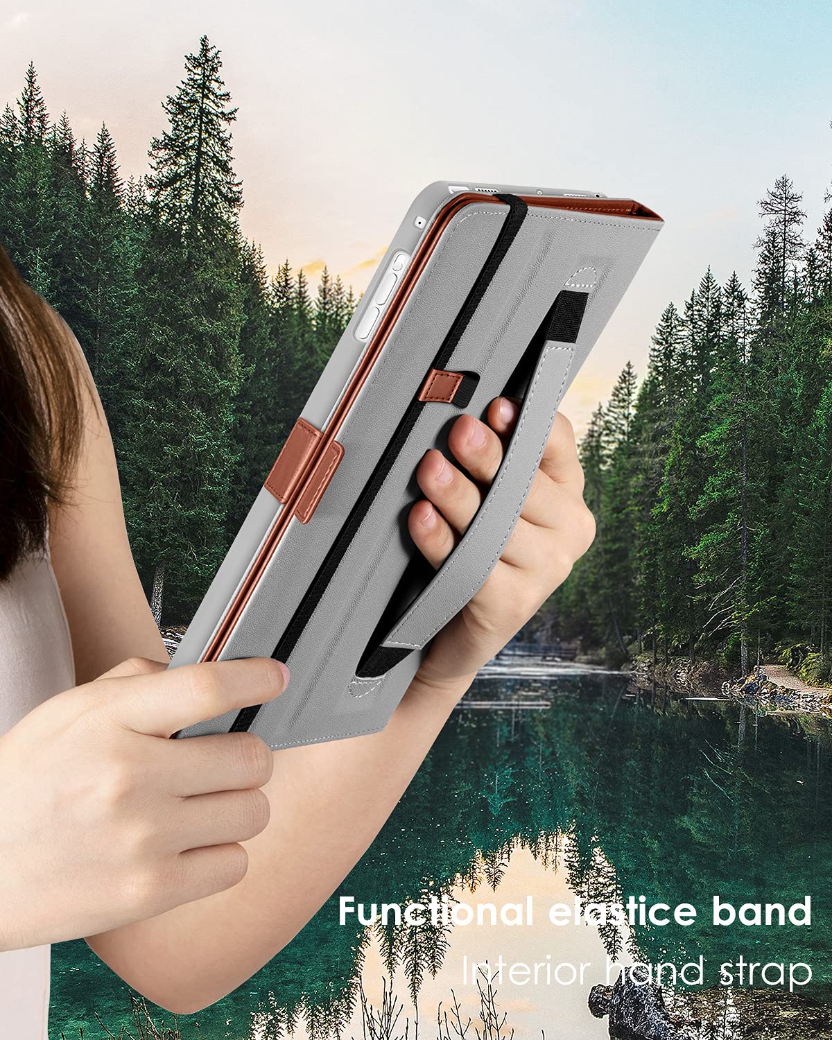 DTTO for iPad 9.7 Inch 5th/6th Generation 2018/2017 Case with Apple Pencil Holder, Premium Leather Folio Stand Cover Case for Apple iPad 9.7 inch, Also Fit iPad Pro 9.7/Air 2/Air - Brown