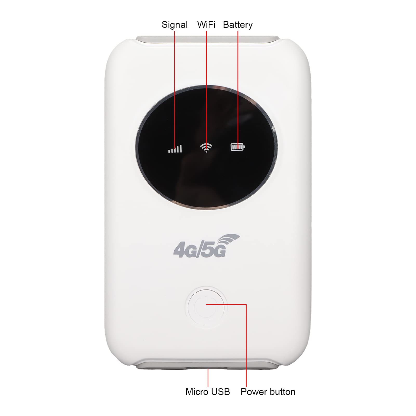 4G Portable WiFi, 3200mAh Portable WiFi Device Large Capacity Battery LED Indicator Plug and Play for Laptop Cell Phone Tablet