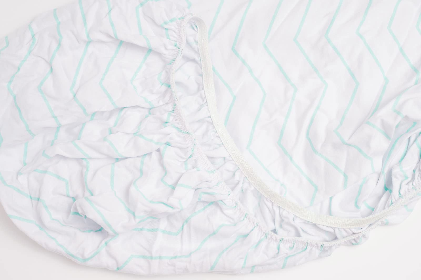 NODNAL CO. 3 Fitted Bassinet Sheets Mint Set Baby Girl/Boy - 100% Oeko-TEX Cotton - Gender Neutral Chevron Polka Dot Stripe Universal Fit - Cradle/Moses Basket Hourglass Oval Rectangle Mattress Sheet