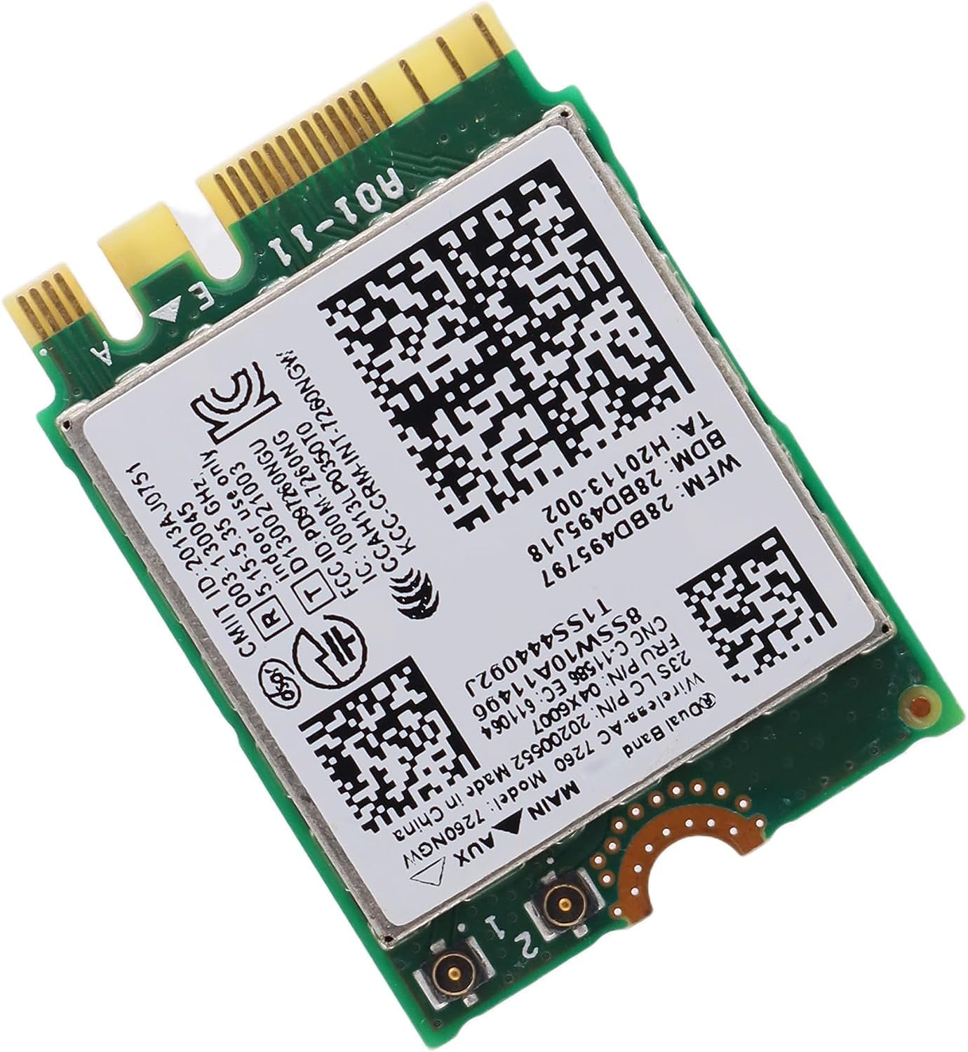 Dual Band Wireless-AC 7260 NGFF M2 Use for Intel AC 7260NGW 802.11ac 2x2 Wi-Fi + Bluetooth 4.0 Compatible with Lenovo Thinkpad T440 T540 X240 W540 L540 L440 Fru: 04X6007