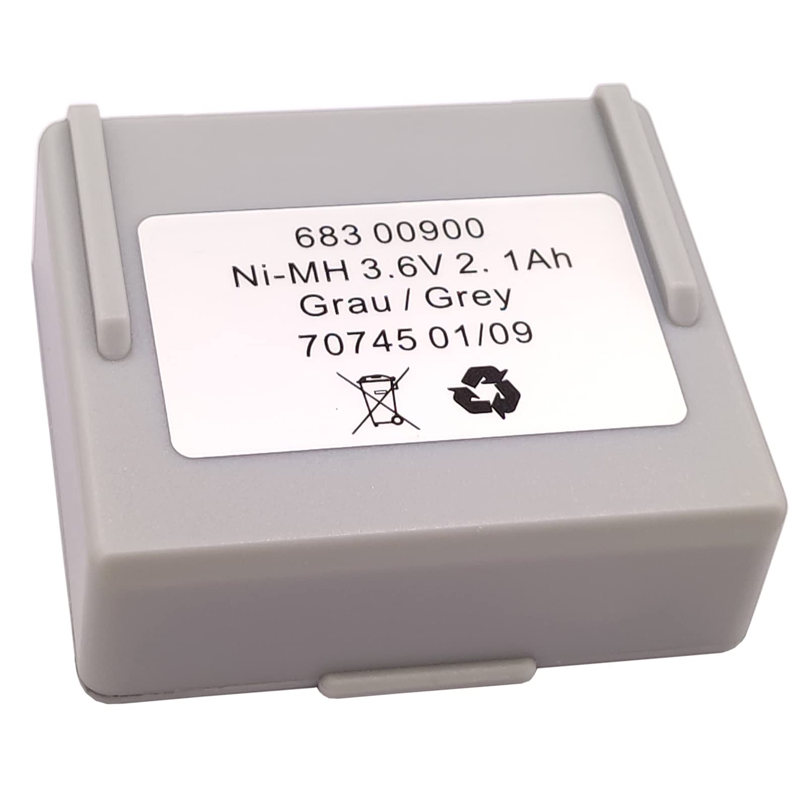 3.6V 2100mAh 2.1Ah Ni-Mh Rechargeable Battery 68300900 for HETRONIC Remote Control, Grey 683 00900 Battery, Pack of 2