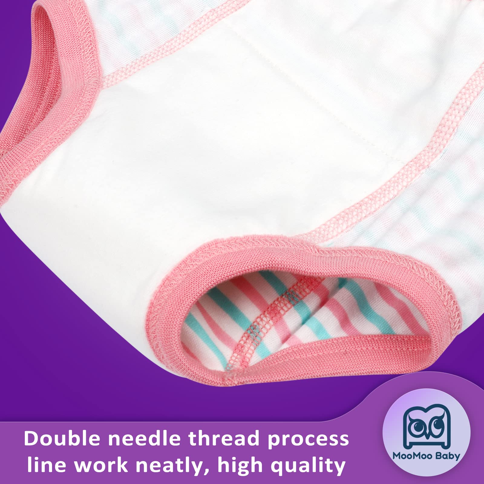 MooMoo Baby Cotton Training Pants Strong Absorbent Toddler Potty Training Underwear for Baby Girl 4T