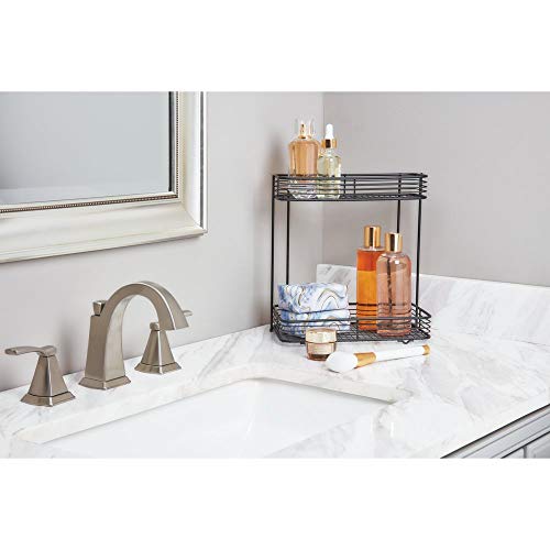iDesign Vienna Steel Free-Standing 2-Tier Storage Shelf - 5.9" x 9.8" x 10", Matte Black