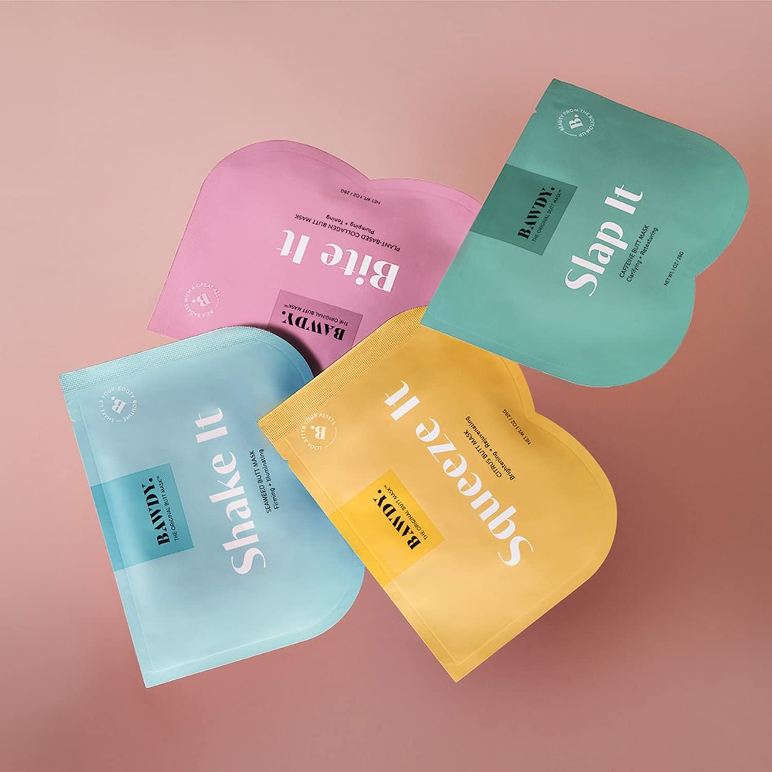 BAWDY Slap It - Caffeine Beauty Butt Mask - Retexturizing + Detoxifying Mask for Your Behind - 2 Sheets, One for Each Cheek - Clean Beauty Mask for Your Butt (2 Sheets - Single Use)