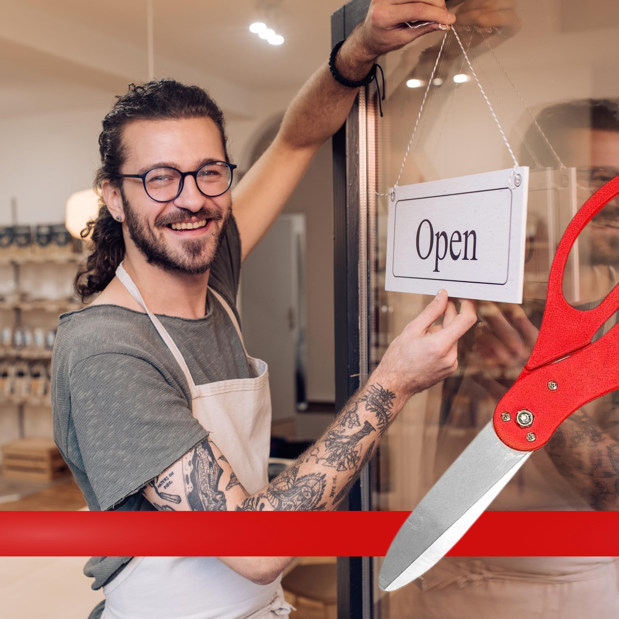 20" Red Scissors for Grand Opening – Red Giant Scissors for Ribbon Cutting Ceremony Heavy Duty Scissors Giants Ribbon Cutting Scissors for Special Events Inaugurations and Ceremonies