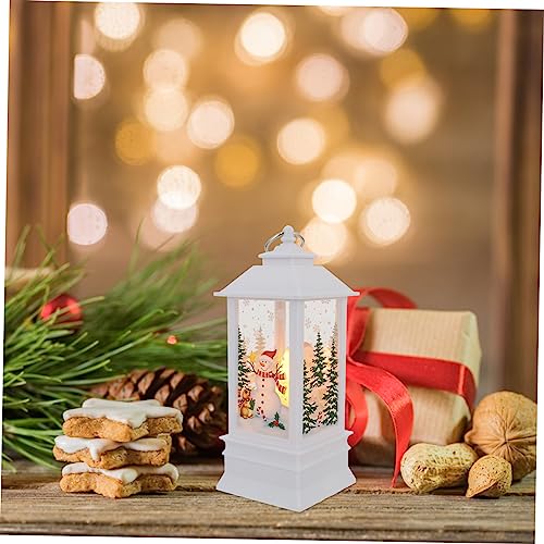Amosfun 1PC Music Decor LED Lanterns Portable Lantern Christmas Decor Christmas Lantern Nativity Snowglobe Christmas Lamp Glitter Lanterns Musical Snow Globe Large Bedside lamp