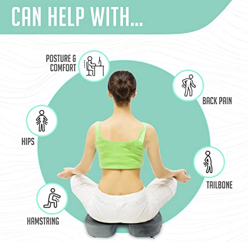 Cushy Tushy Premium Foldable Travel Seat Cushion - for Relief of Lower Back, Sciatic, Butt and Tailbone Pain - for Home & Office Use, Perfect for Travel or Driving - Coccyx Seat Cushion