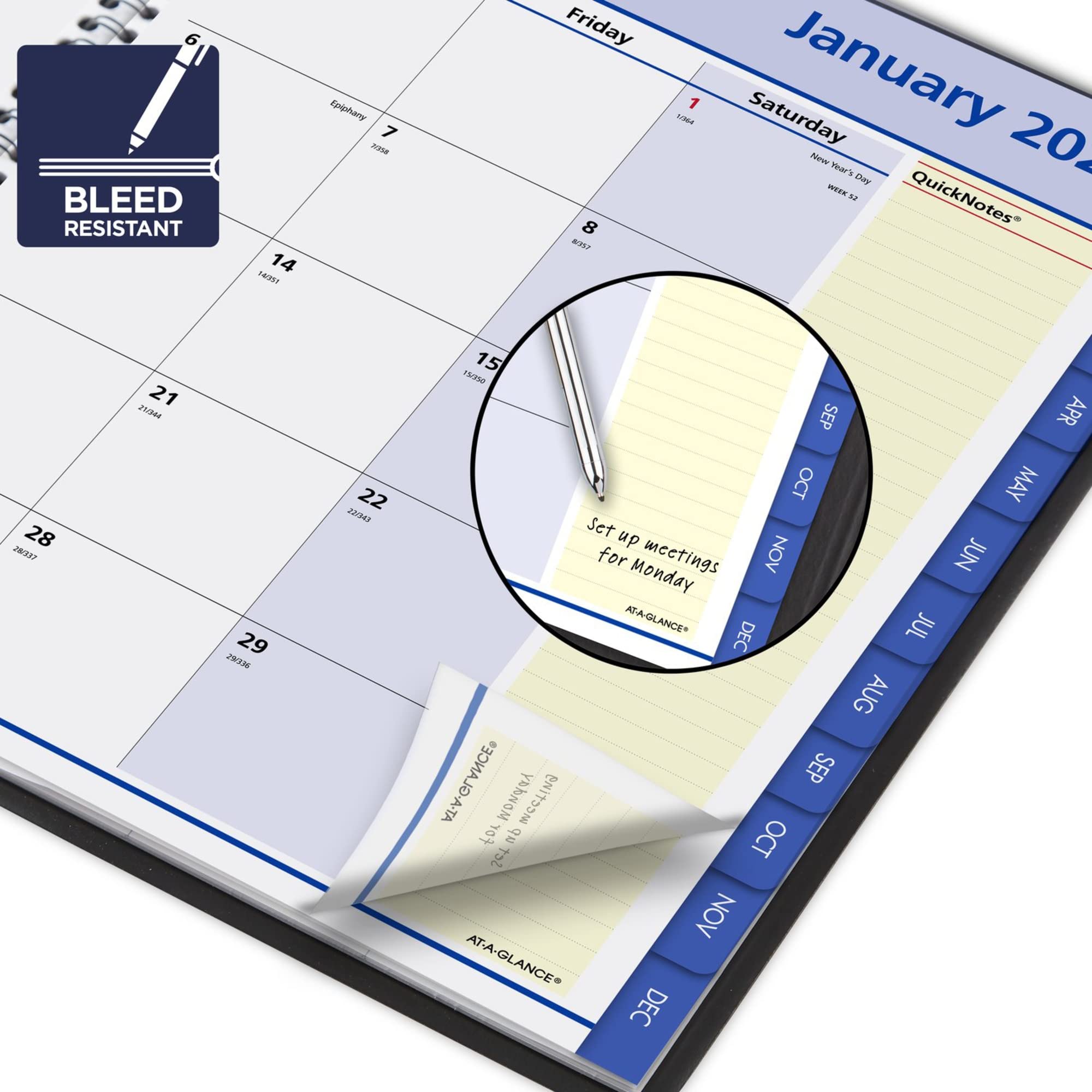 2022 Daily & Monthly Appointment Book & Planner by AT-A-GLANCE, 5" x 8", Small, QuickNotes, Black (760405)