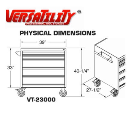 Versatility - 5 Drawer Press Brake Cabinet for European Style Tooling with Mobile Base, VT-23000