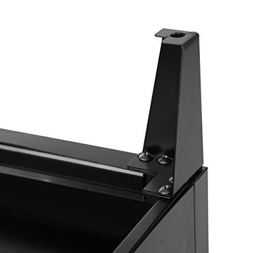 FurnitureR Metal Locker Storage Nightstand for Boy Teens Bedroom with Wood Top/Door 2 Tier Shelves Removable