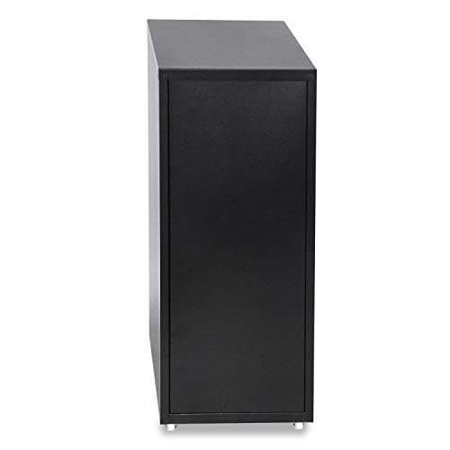corpuwn 5 Drawer Mobile Storage Cabinet, 27" Metal Storage Dresser Cabinet with Castor Wheels,16" Deep Small Organization Chest for Home Office,Easy Assembly Without Screws,Black