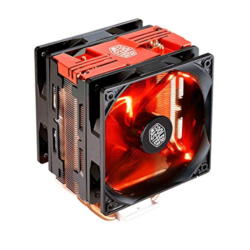 Cooler Master Hyper 212 Turbo- Red Top Cover is Equipped with Dual 120mm PWM Fans LEDs CPU Cooler (RR-212TR-16PR-R1)