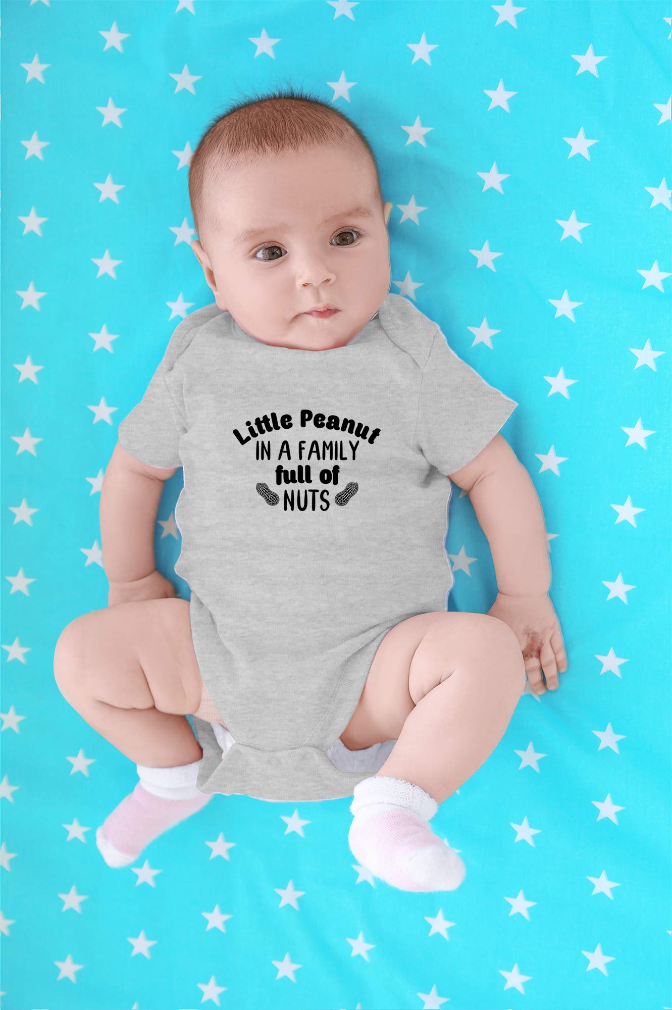 CBTwear Little Peanut Baby Bodysuit - Adorable Boy Girl Romper Clothing Funny Cute Infant Outfit Unisex (6 Months, Heather Grey)