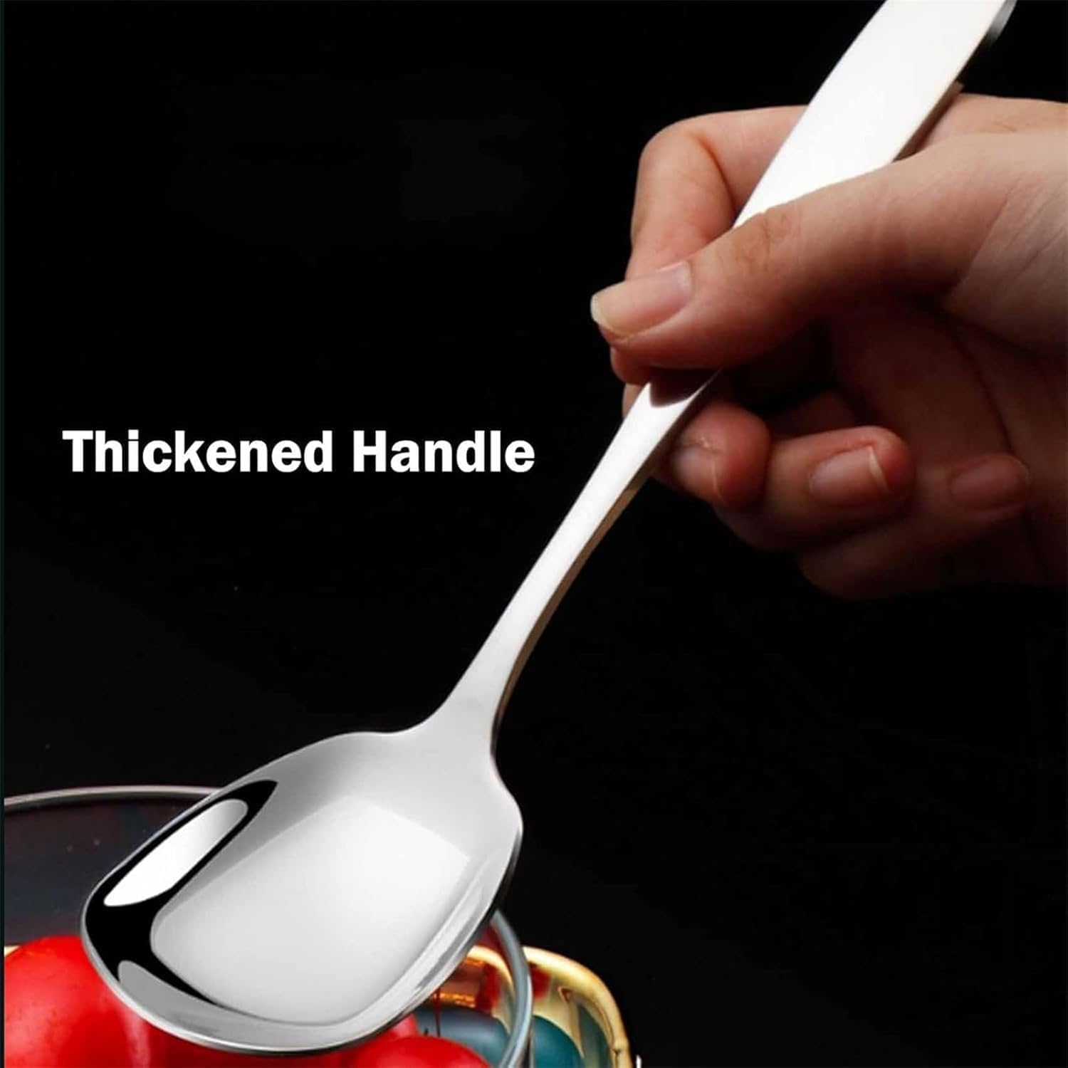 5pcs square head stainless steel spoon, stainless steel measuring spoon, dessert spoon, square head spoon, square sugar spoon