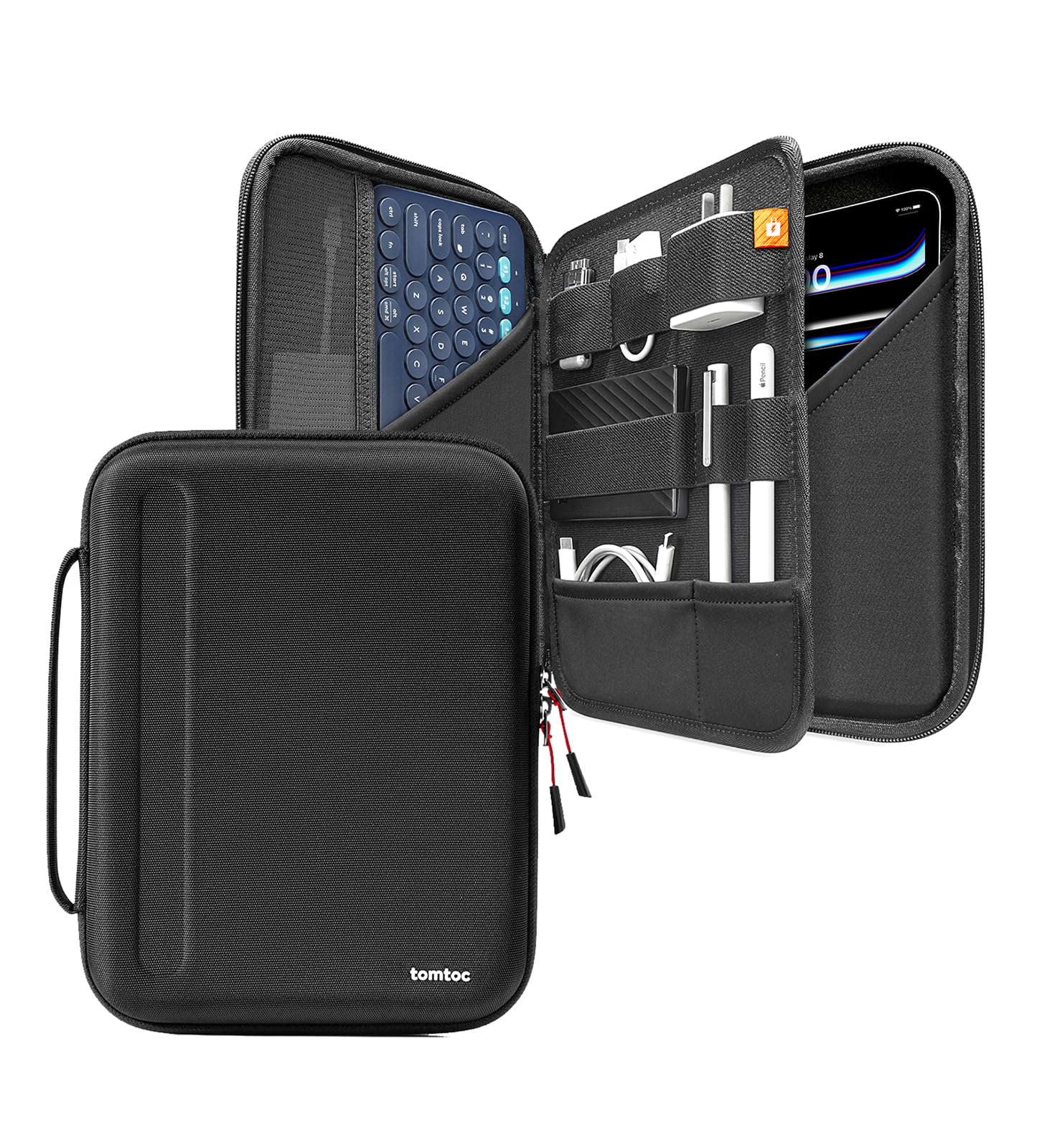 tomtoc Portfolio Case for 11 Inch iPad Pro M4 & iPad Air M2 2024, iPad Pro M2&M1, 10.9-in iPad Air 5, 10.9-in iPad 10, Carrying Storage Sleeve Bag with Accessories Compartment